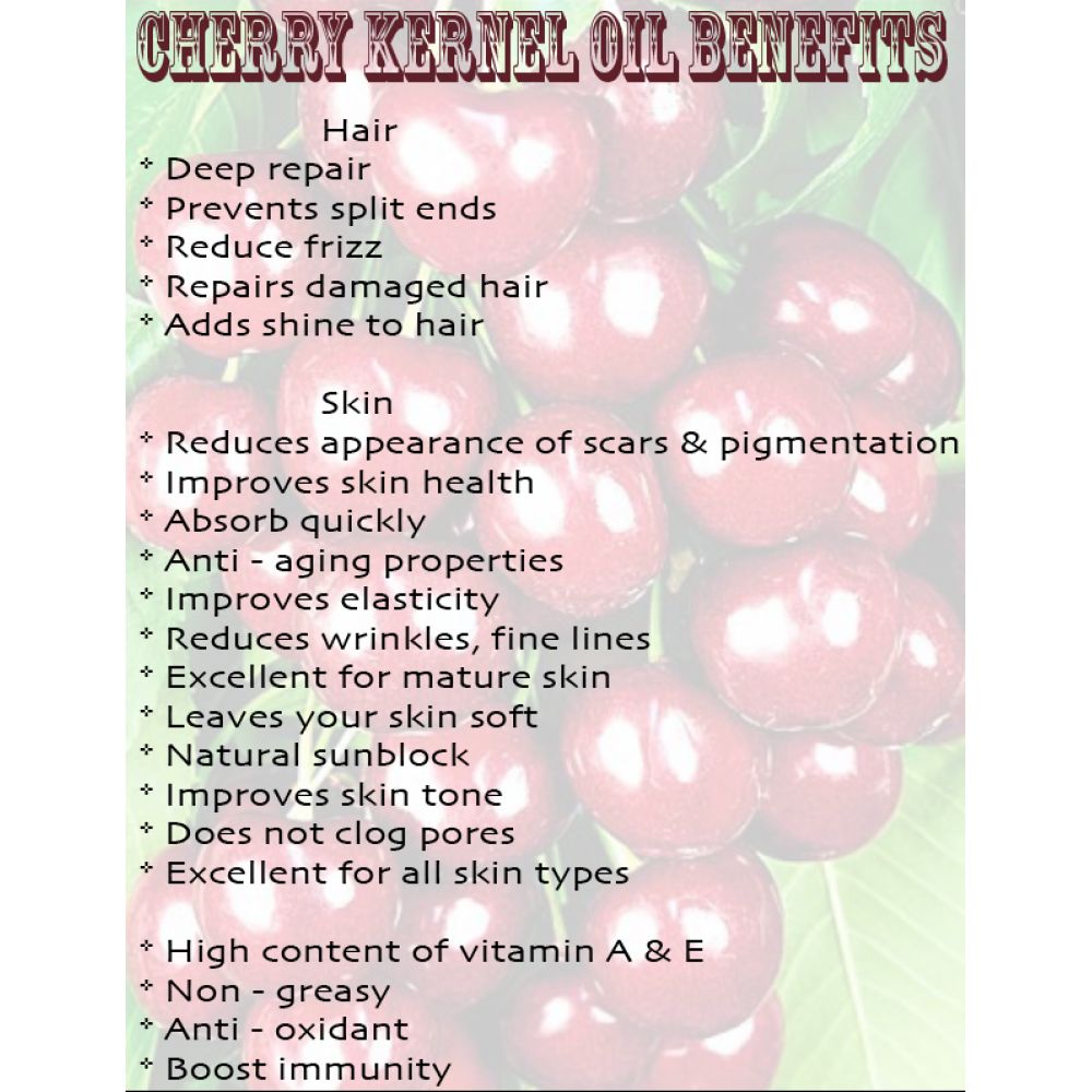 Cherry kernel oil unrefined virgin organic carrier cold pressed premium ...