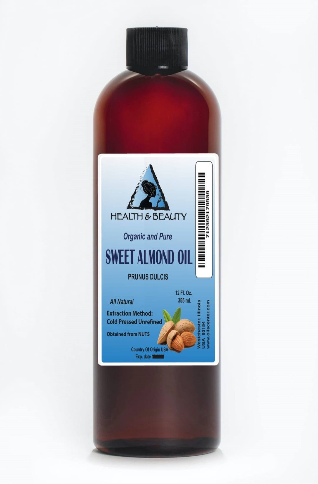Sweet almond oil unrefined organic carrier cold pressed 100% pure 64 oz ...